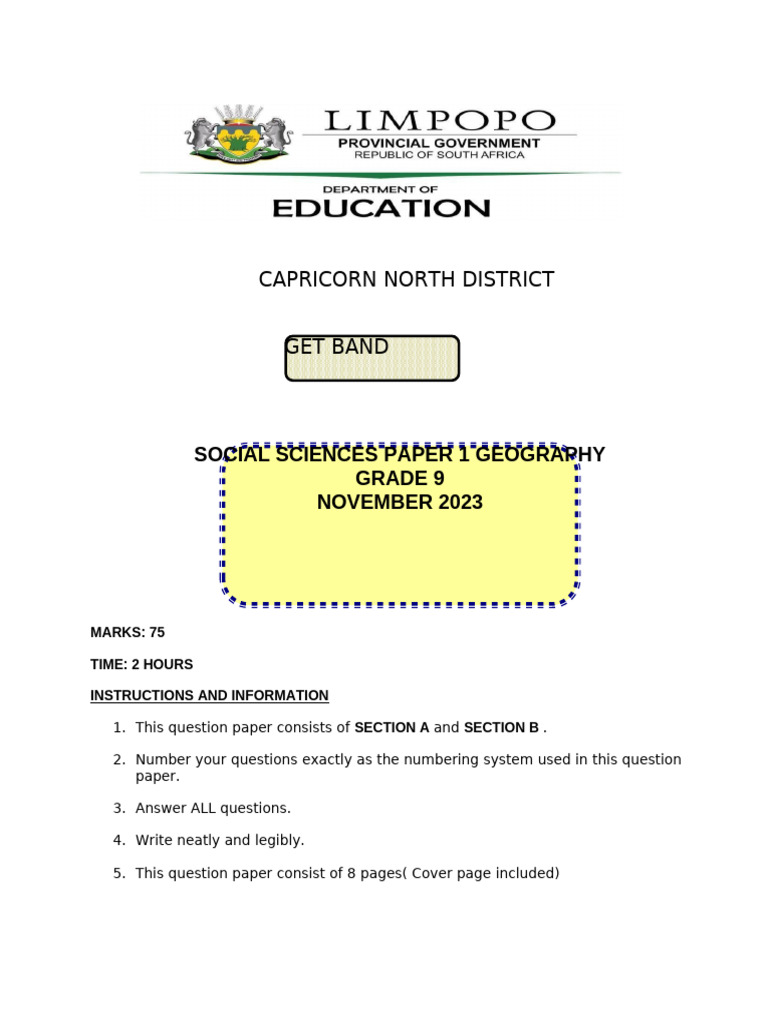Grade 9 Geography Exam Paper 2023 | PDF | Overfishing | Weathering