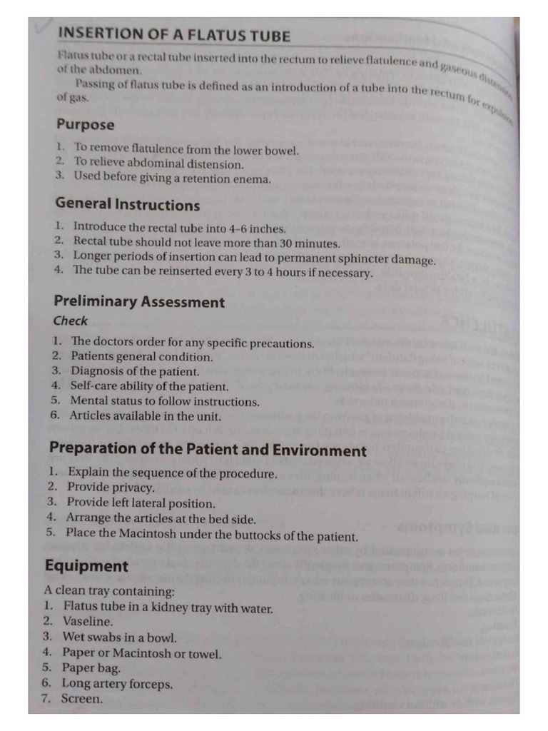 Inseetion of Flatus Tube | PDF