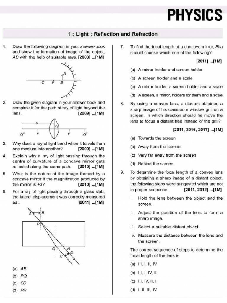 PHYSICS (CLASS - Summer Vacation) WORKSHEET | PDF