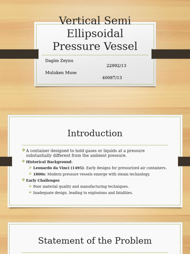 Vertical Semi Ellipsoidal Pressure Vessel Design | PDF | Gases ...