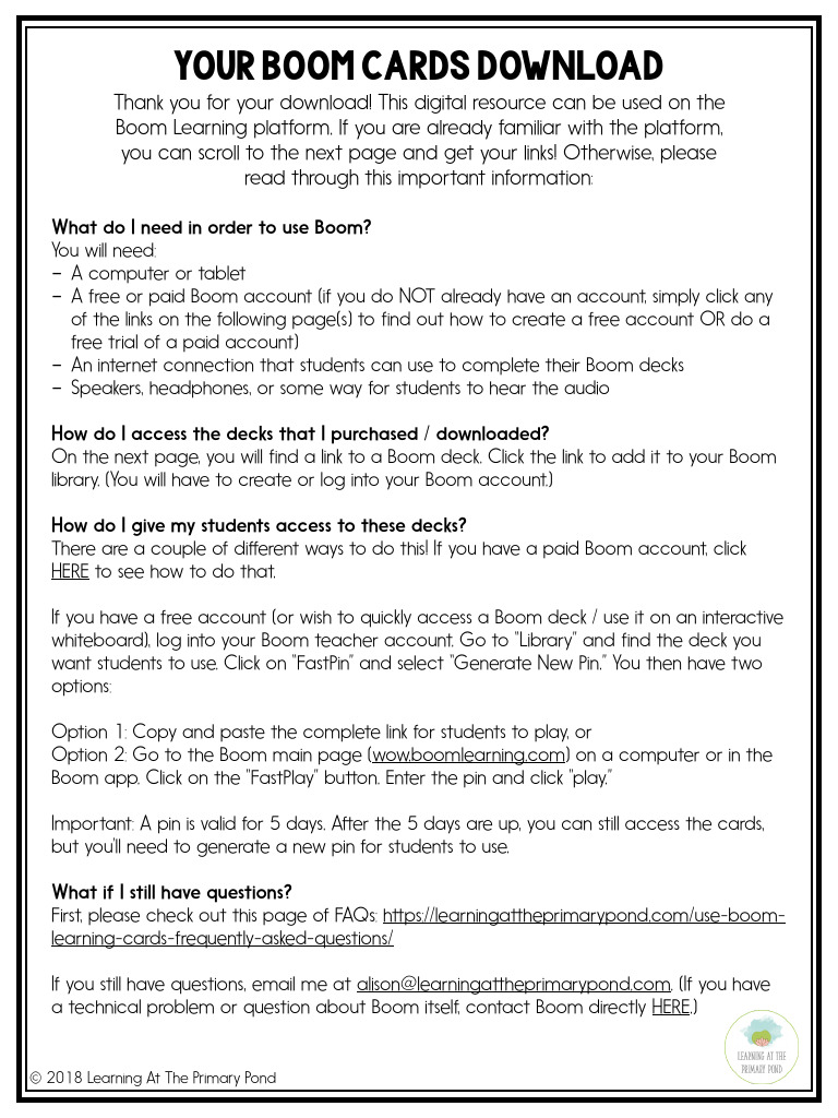 Your Boom Cards DOWNLOAD: What Do I Need in Order To Use Boom? | PDF