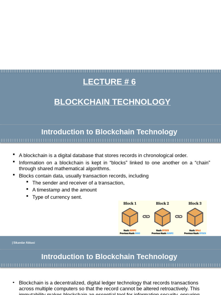 Lecture#7 - Blockchain Technology | PDF | Cryptocurrency | Bitcoin