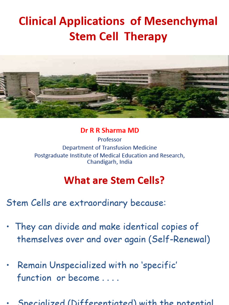 Clinical Applications of Mesenchymal Stem Cell Therapy | PDF ...