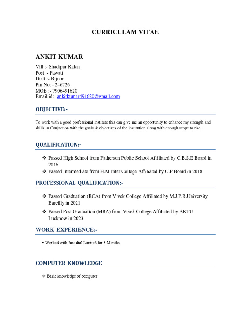 Ankit Resume | PDF