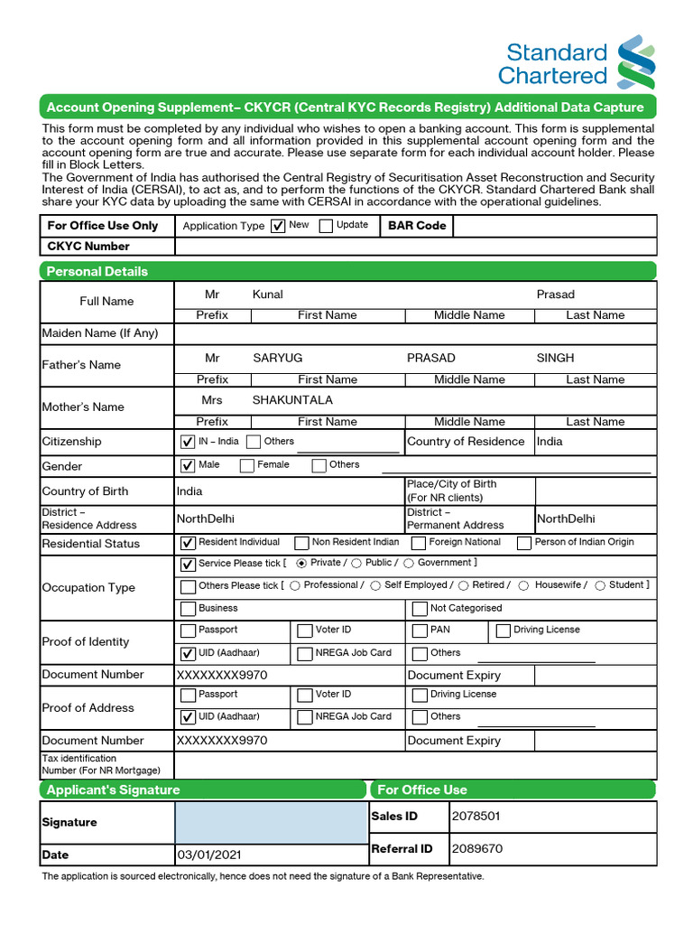 IN20210102000276 - CKYC Annexure | PDF | Identity Document | Access Control
