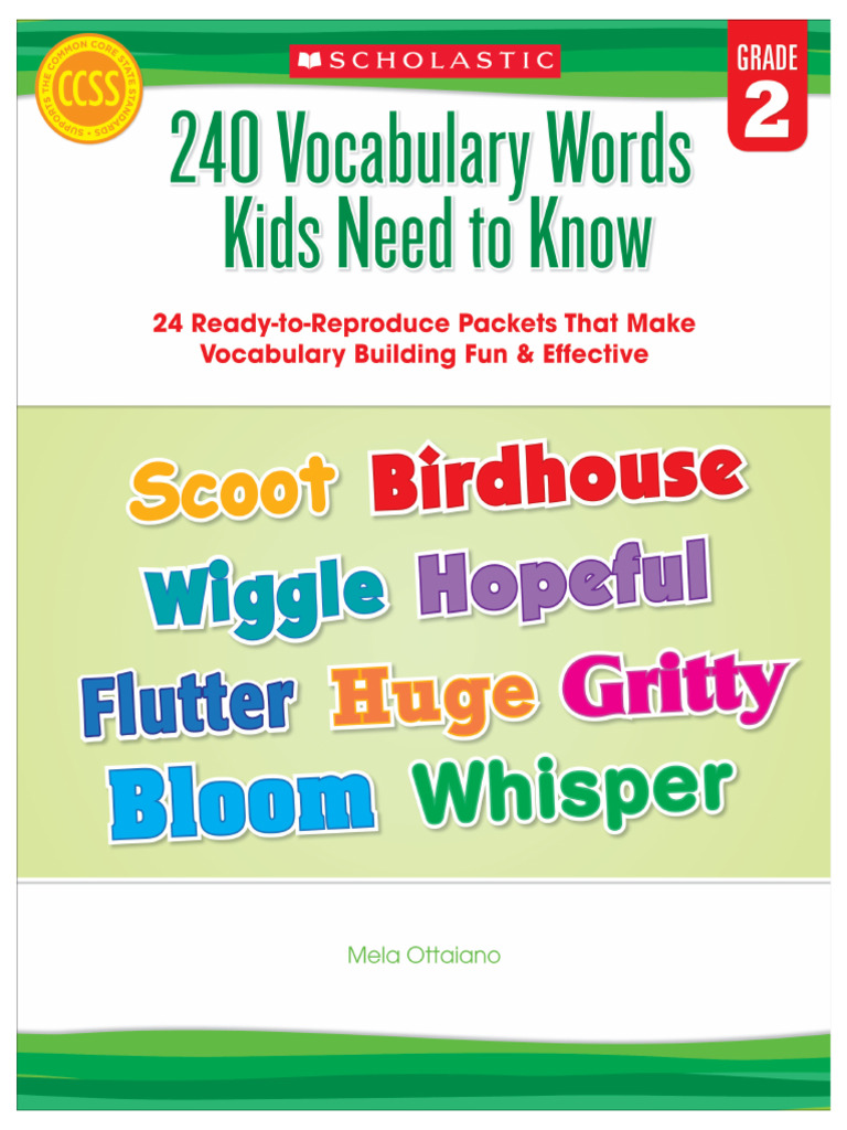 240-Vocabulary-Words-Grade-2-1 2 | PDF | Linguistics | Human Communication