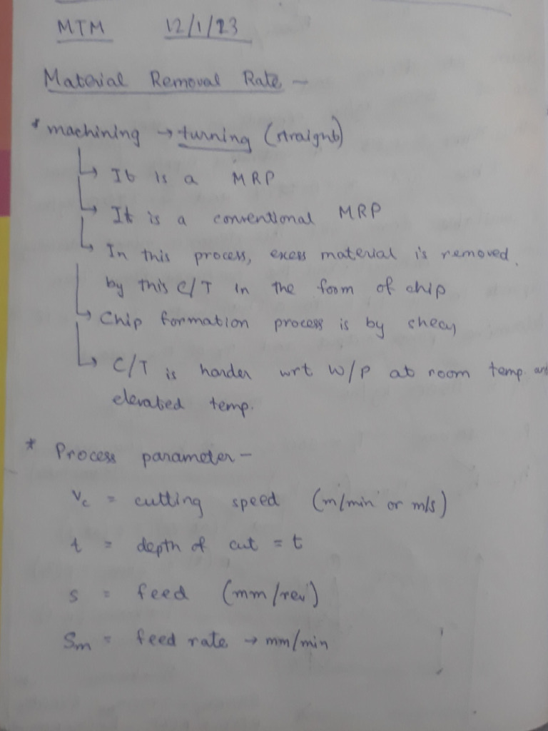 Arka MTM - MRR and Lathe (1 and 2) | PDF