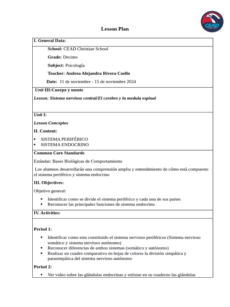 Sistema Nervioso y Endocrino 10º Grado | PDF | Crecimiento personal y ...