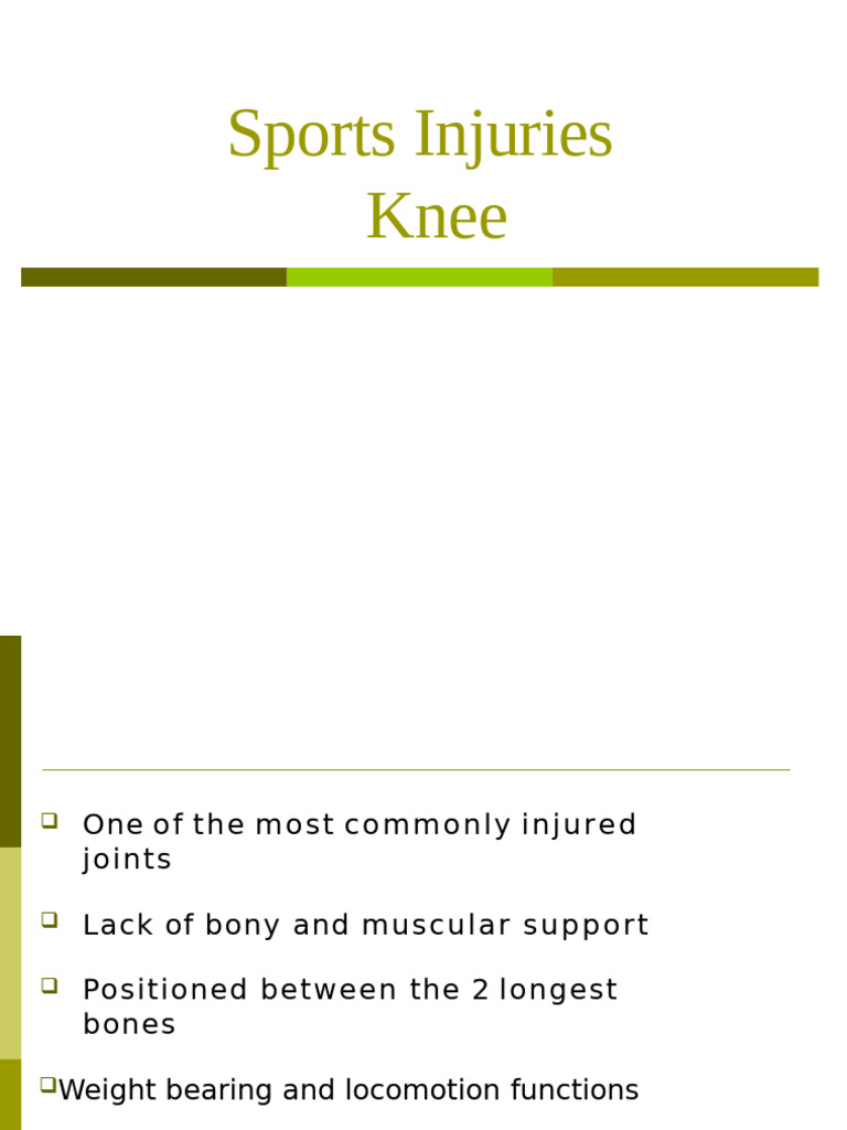 6.sports Injuries Knee | PDF | Knee | Musculoskeletal System