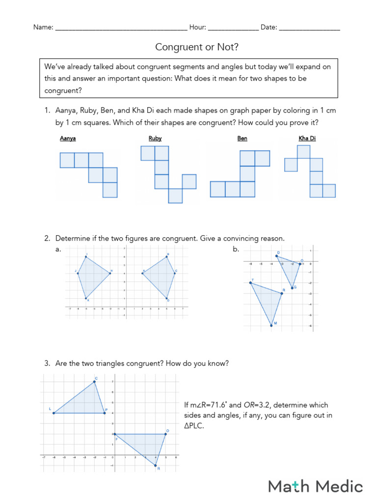 Lesson 3 6 Geometry Math Medic f60cc95445 | PDF