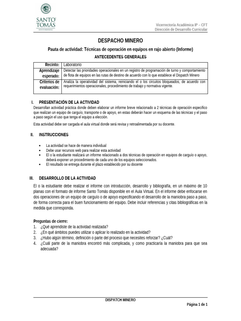 TMM-006 - U1 - S6 - 1 - 11 - Pauta de Actividad | PDF | Evaluación | Aprendizaje