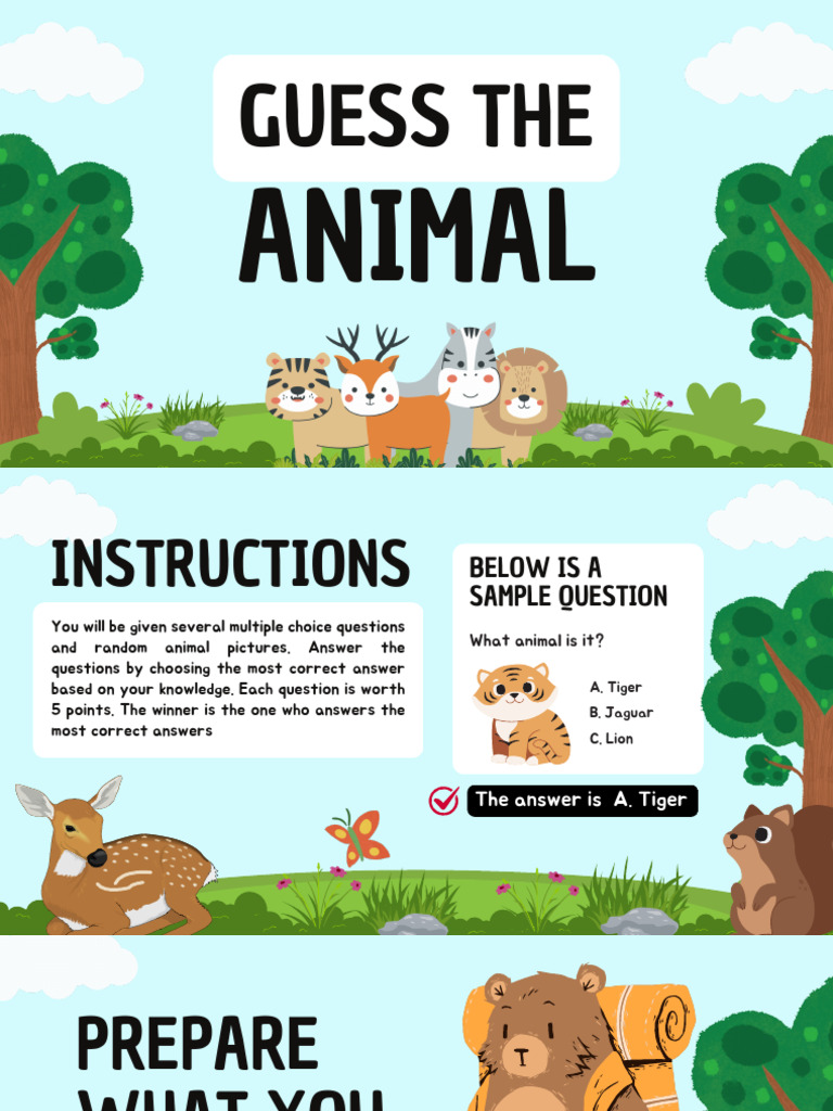 Animal Guessing Game Questions | PDF