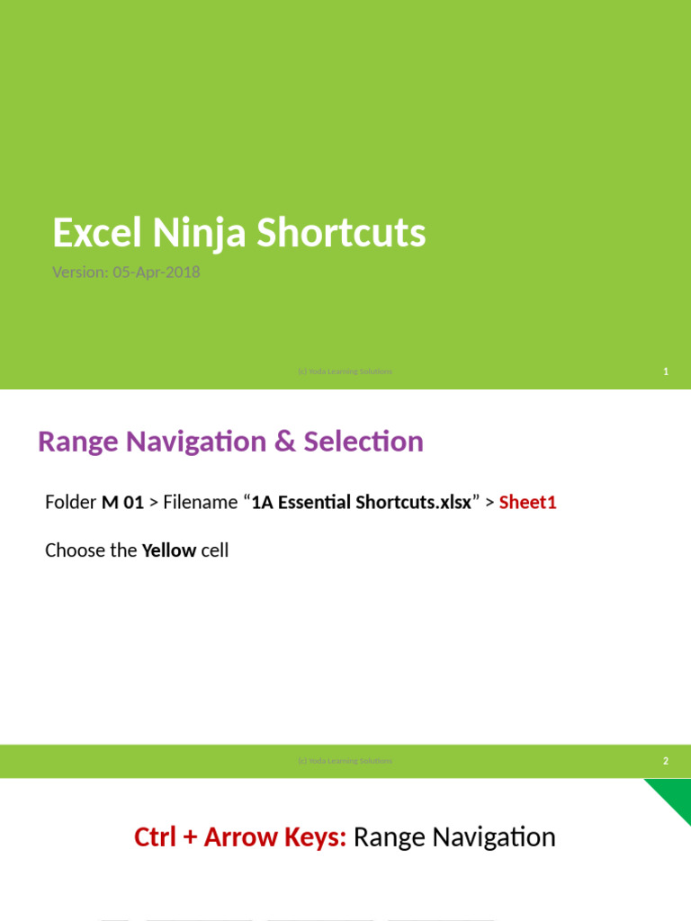Excel Ninja Shortcut | PDF
