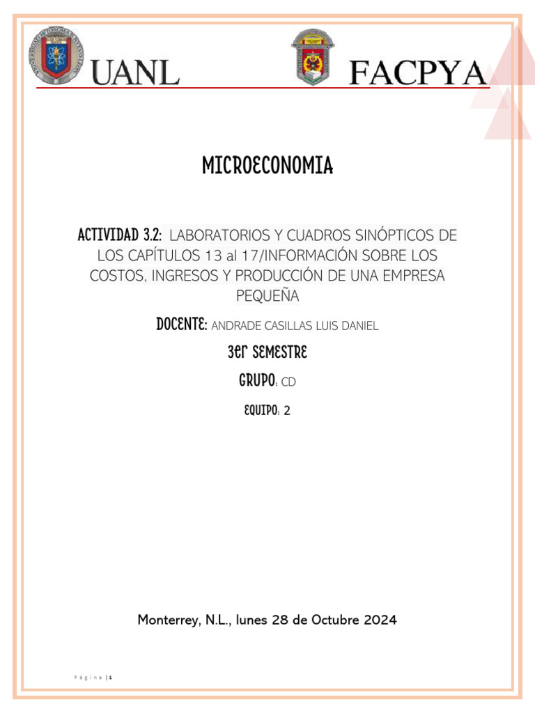 Act 3.2 Laboratorios y Cuadros Sinopticos - Eq2 - Micro | PDF | Monopolio | Mercado (economía)