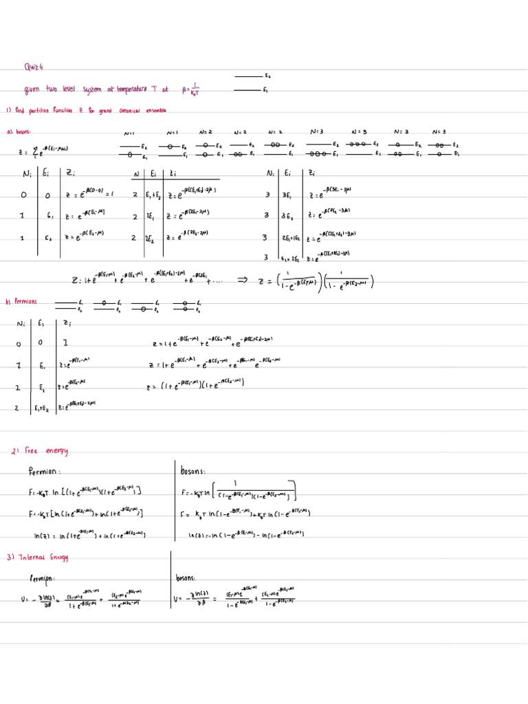 Partition Function and Thermodynamics in Ensembles | PDF | Atomic Physics | Continuum Mechanics