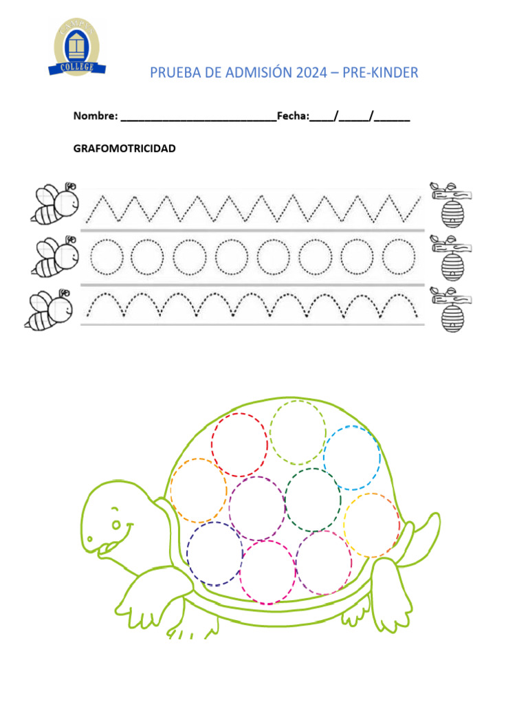 PRUEBA DE ADMISIÓN 2023 Pre-Kinder | PDF | Artes del Lenguaje y ...