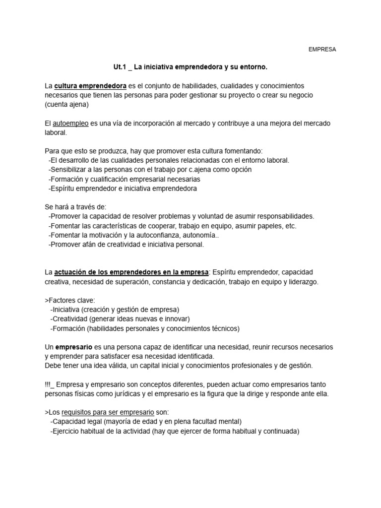 Emp Ut1 | PDF | Iniciativa empresarial | Análisis FODA