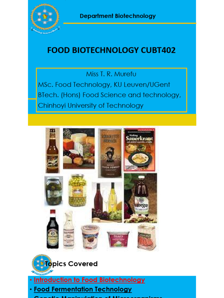 Chapter 1 - Introduction To Food Biotechnology | PDF | Biotechnology ...