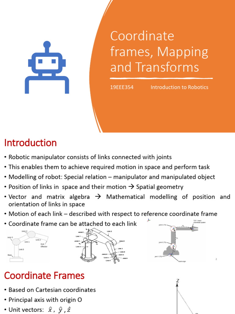 3 - Coordinate Frames, Mapping and Transforms - CO2 | PDF | Rotation | Euclidean Vector
