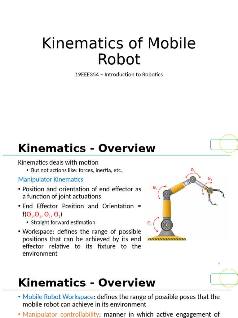 8 - Kinematics of Mobile Robots - CO3 | PDF | Kinematics | Rotation