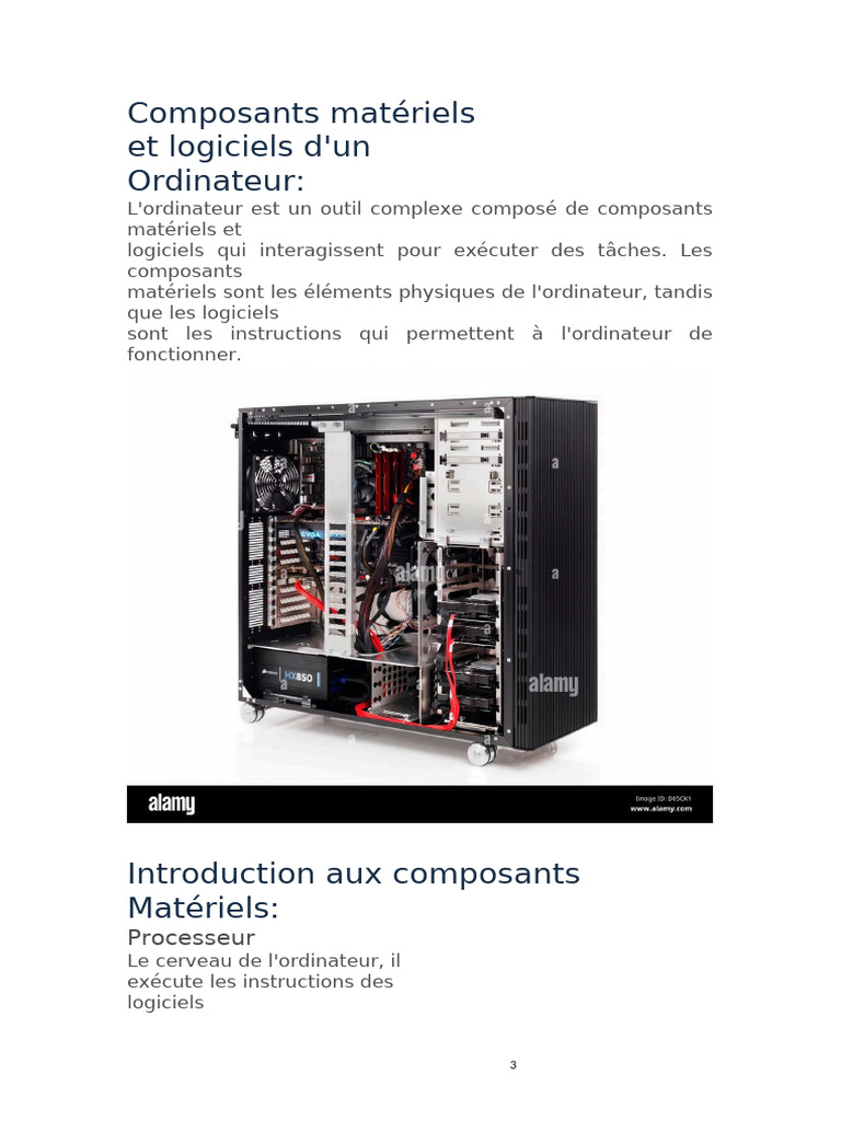 Composants matériels et logiciels d'ordinateur | PDF | Informatique ...