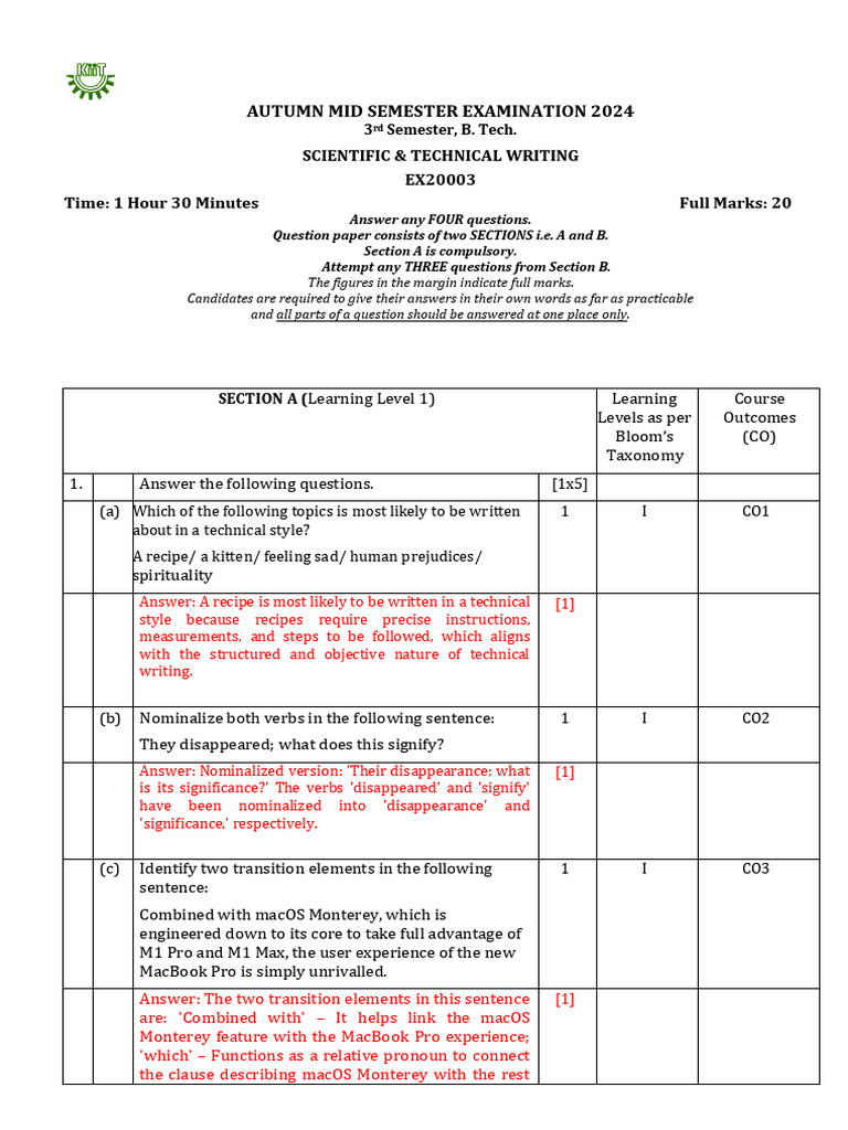 Ex-20003 (STW) - CS Mid Sept 2024 | PDF | Linguistics | Syntax