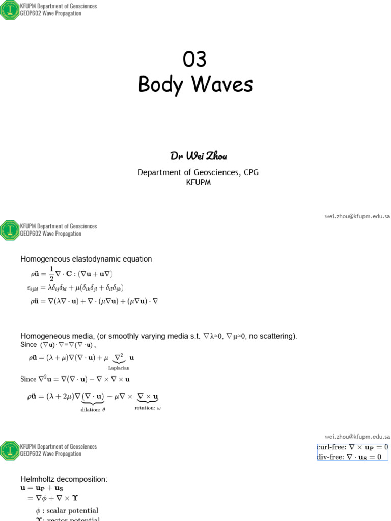 03 Body waves | PDF | Waves | Wavelength