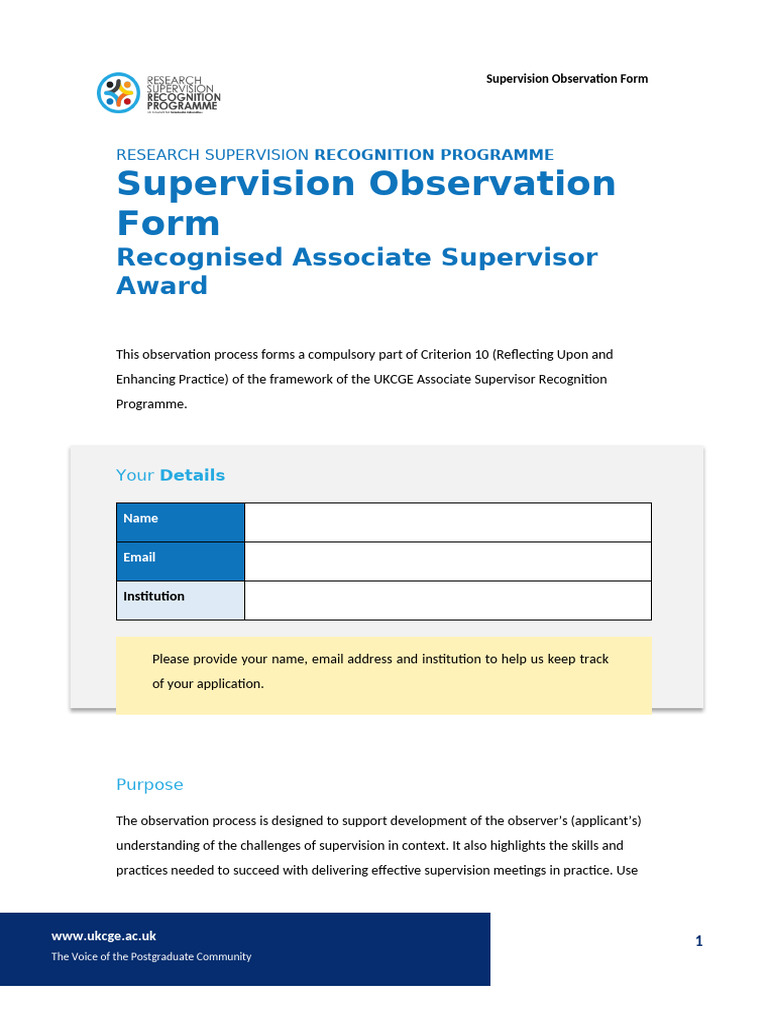 Supervision Observation Form RAS RSRP | PDF | Human Communication ...