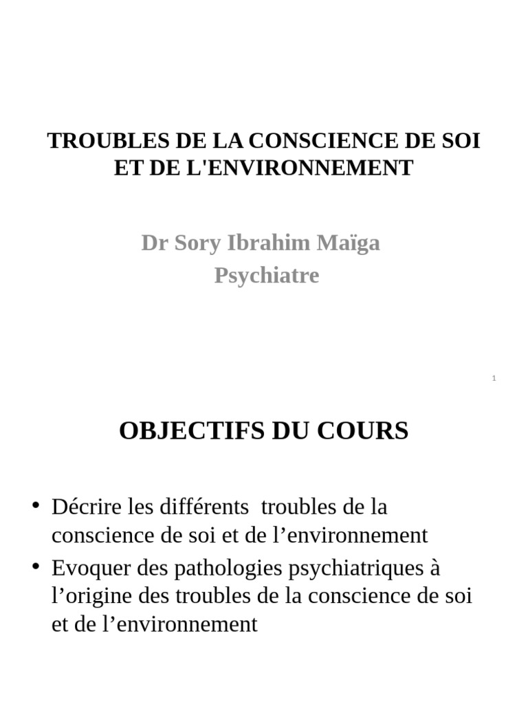 Troubles de la conscience de soi | PDF | Conscience | Trouble mental