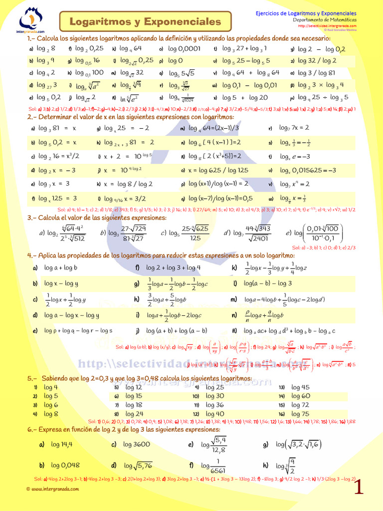Logaritmos | PDF | Números | Funciones y mapeos