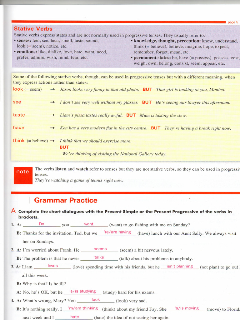 Grammar Vocabulary Practice B1 Keys | PDF