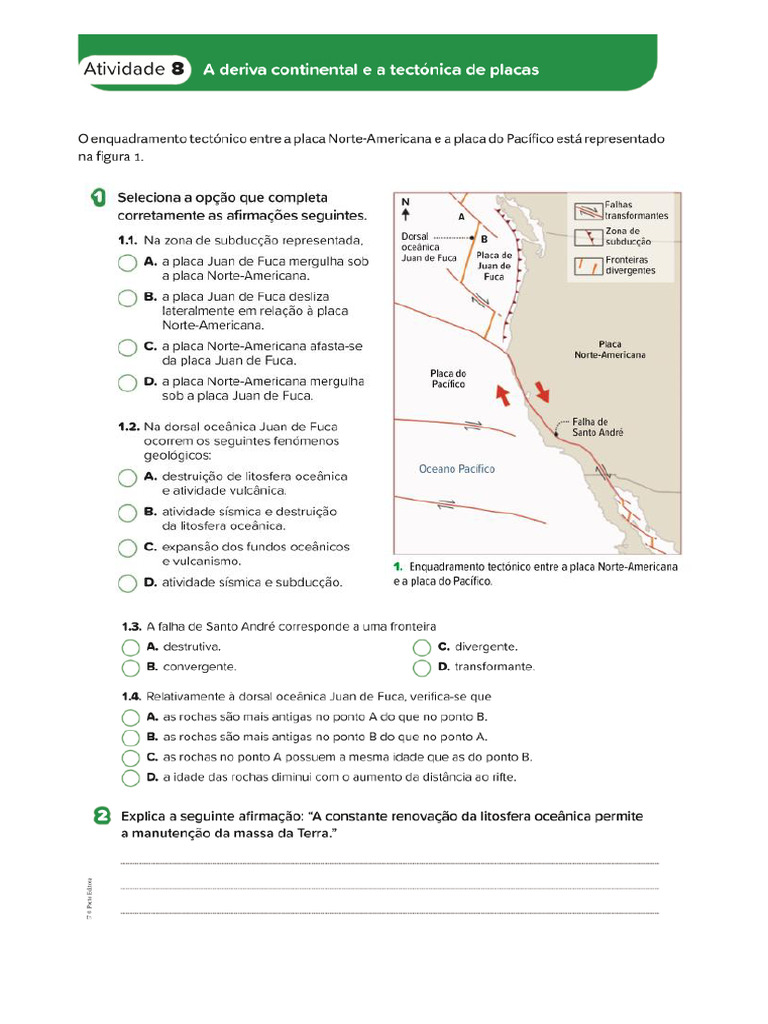 Atividade 8 Tectonica de Placas | PDF