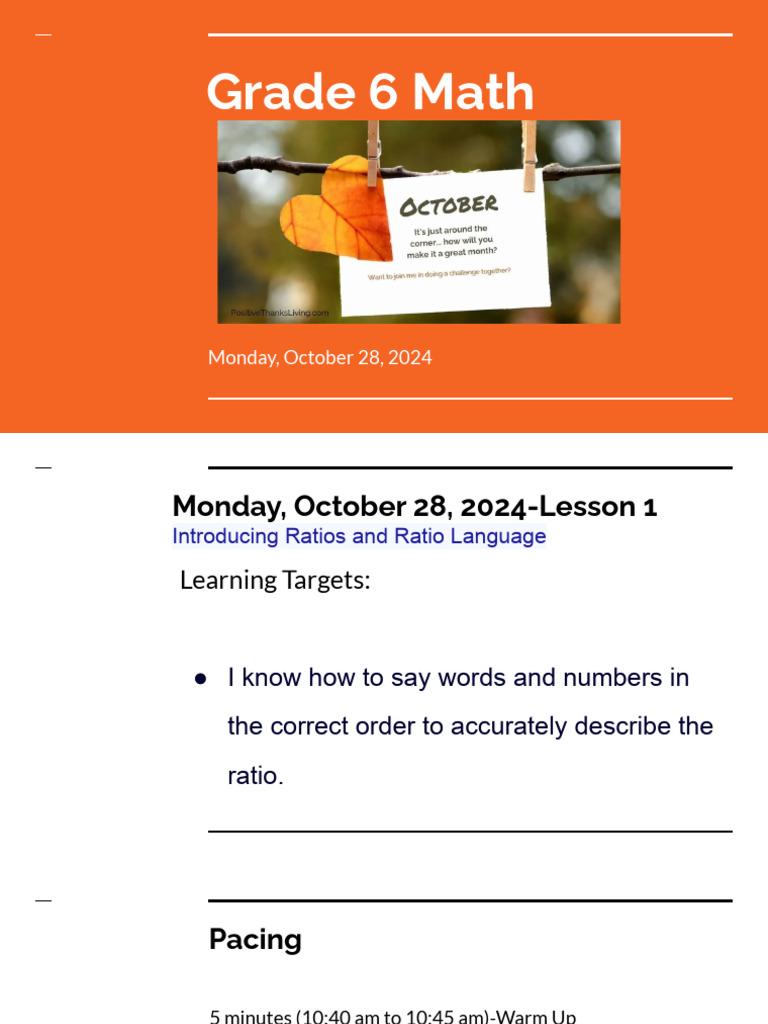 Ignite-Grade 6-Week of October 28, 2024-Lesson Plans | PDF