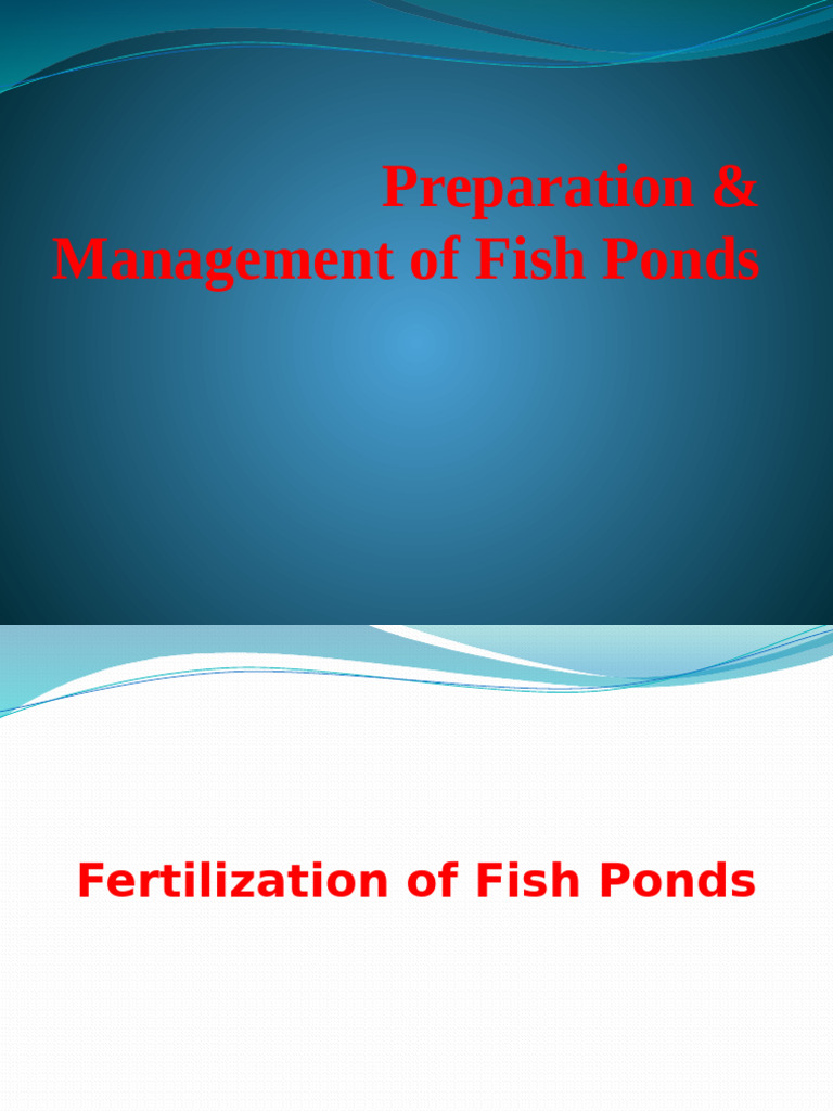 Fertlization of Fish Ponds | PDF | Fertilizer | Manure