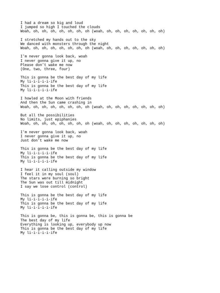 Best Day of My Life American Authors | PDF | Art