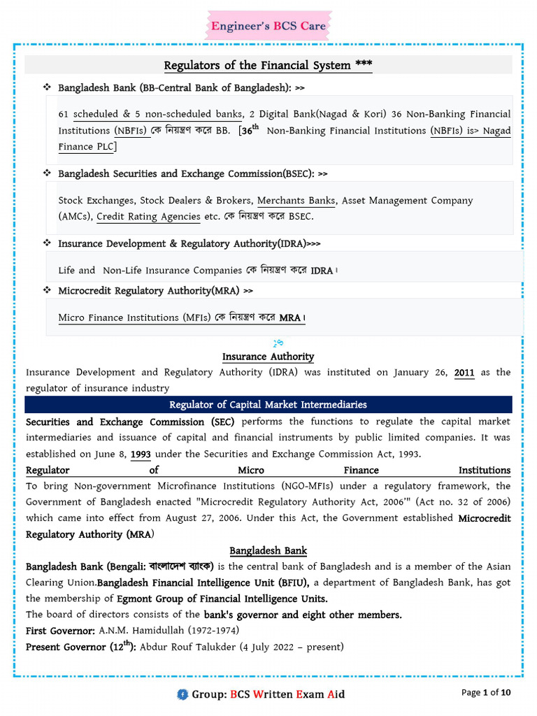 GK-1 - Bank & Banking Related GK by Engineer's BCS Care | PDF | Central Banks | World Bank