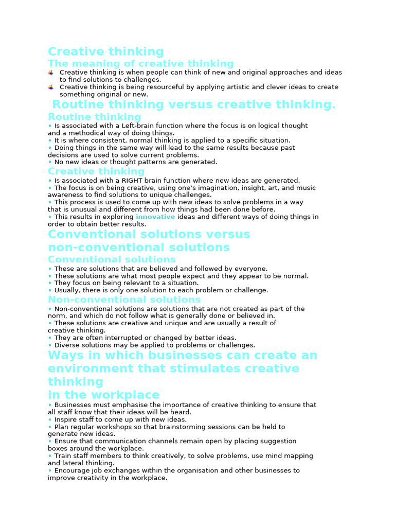 Creative thinking | PDF | Creativity | Thought