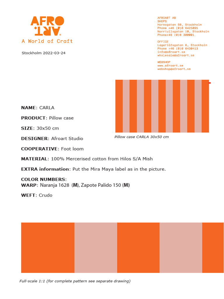 CARLA Pillow Case Design Specs | PDF