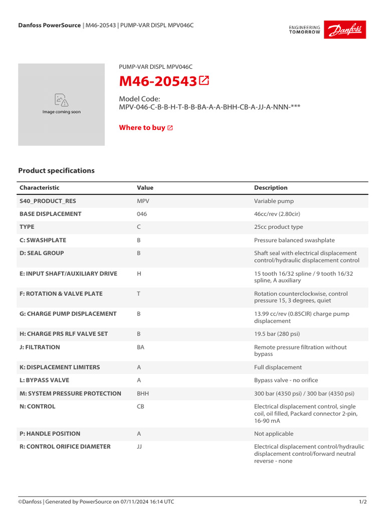 Danfoss Product Details 2024 11 07 | PDF | Pump | Machines