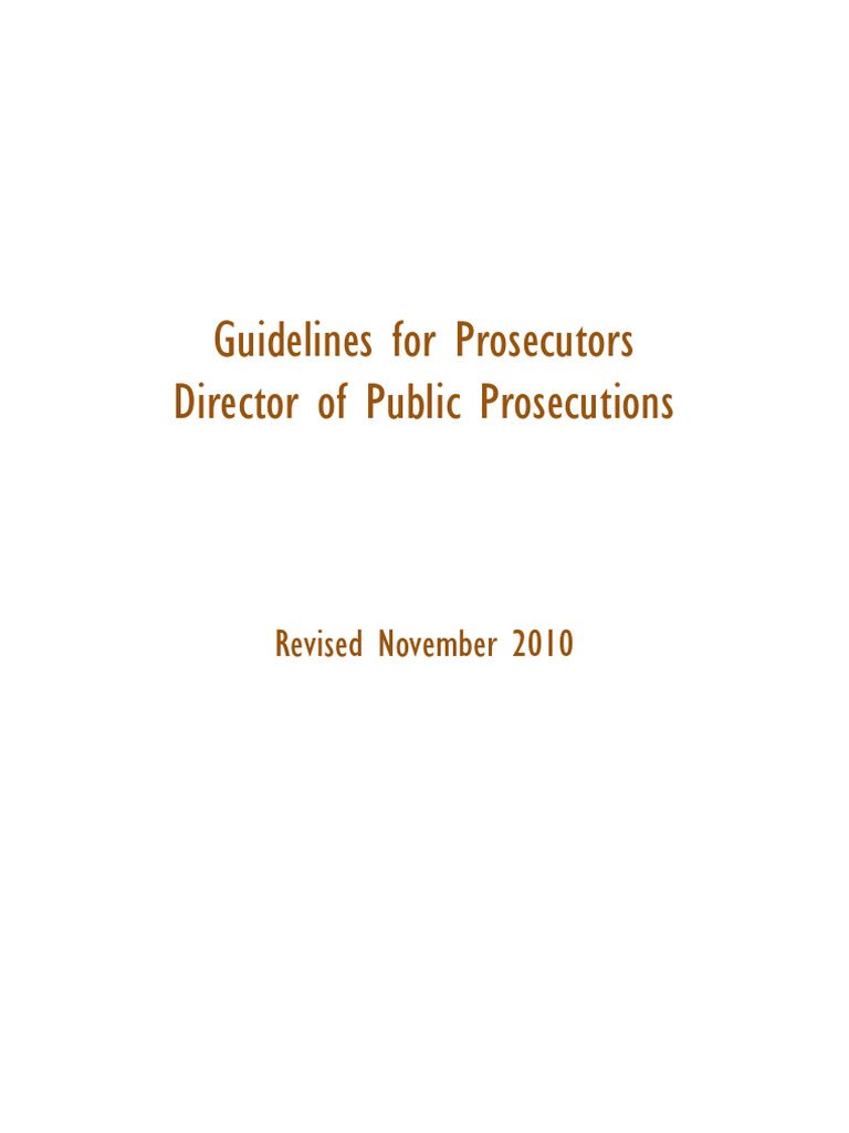 GUIDELINES - Revised NOV 2010 Eng 02 | PDF | Prosecutor | Burden Of ...