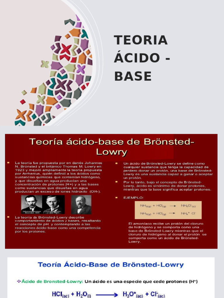 Teoria Ã - Cido - Base | PDF | Ciencia y matemáticas