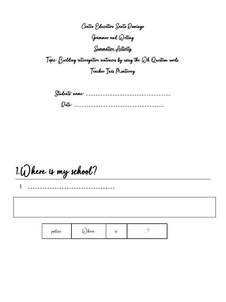 Building Sentences Summative Activity | PDF