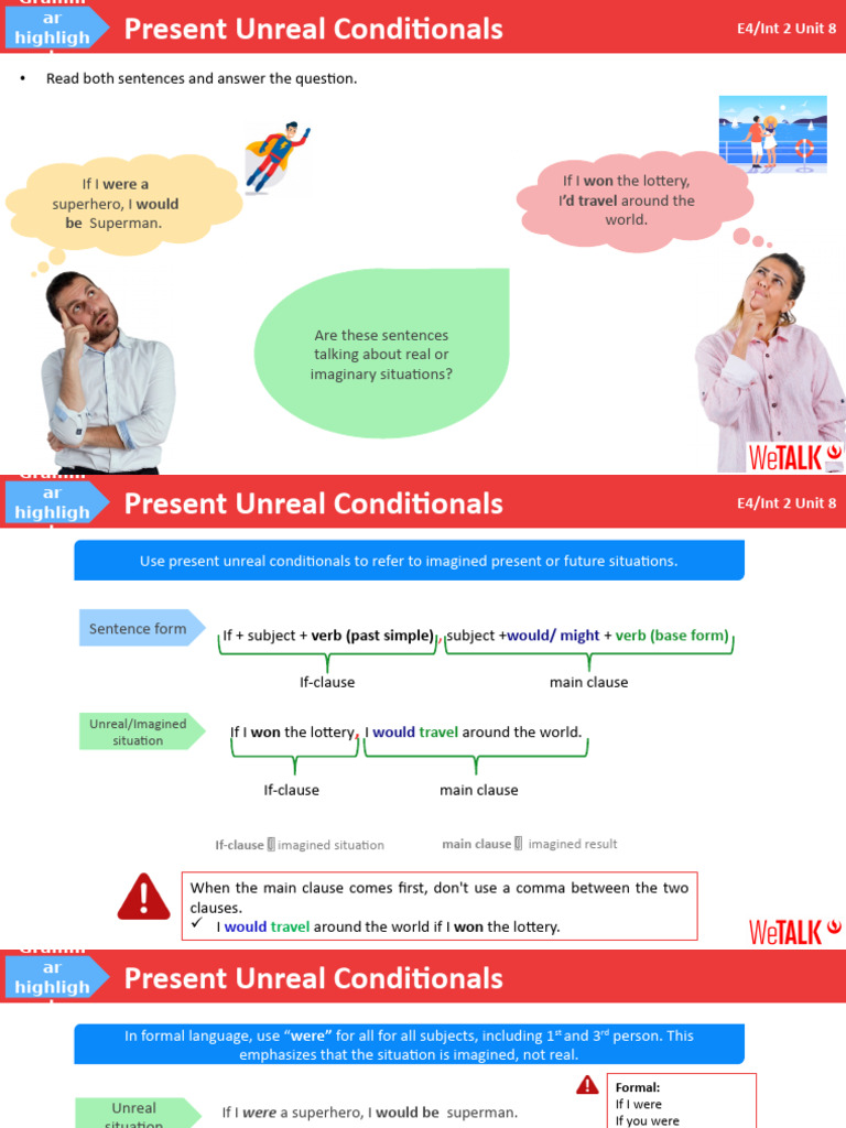 E4 - Int 2 U8 Present Unreal Conditionals - GrammarHighlight | PDF | Linguistic Morphology ...
