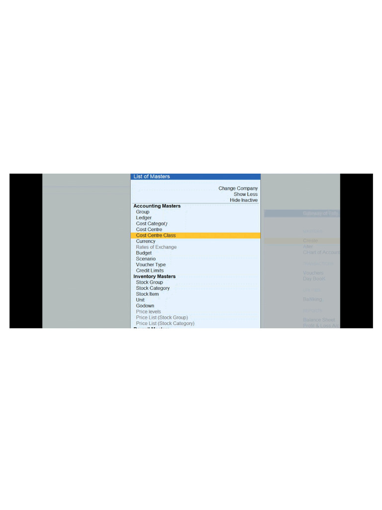 Cost Center Class | PDF