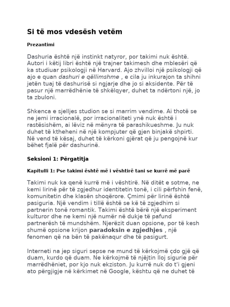 How To Not Die Alone Summary Shqip | PDF