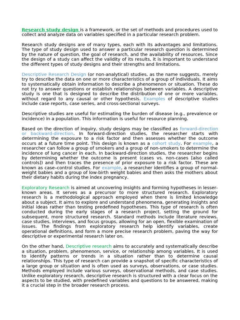 Types of Research Design | PDF | Methodology | Experiment