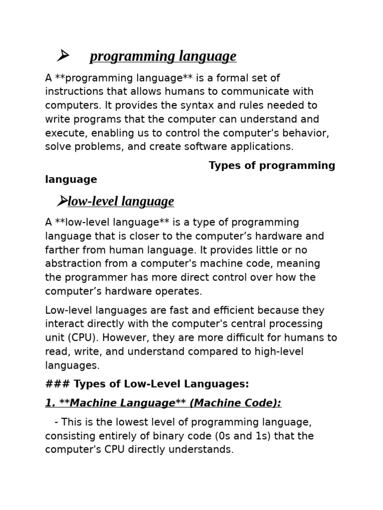 programming language | PDF | Assembly Language | Computer Programming programming language | PDF | Assembly Language | Computer Programming