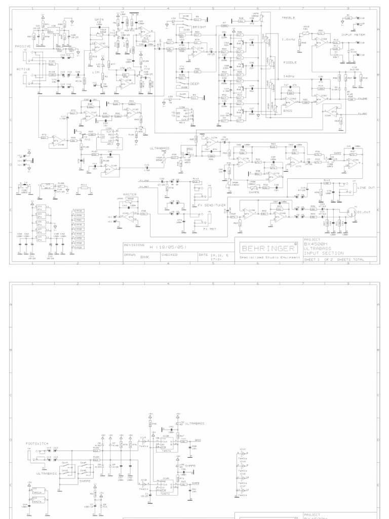Behringer BX4500 Ultrabass (Rev.H) Schematics | PDF