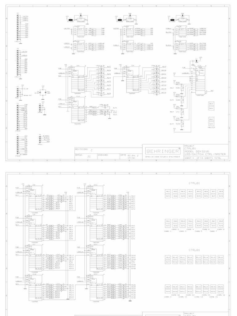 Behringer DDX3216 Switch, LED Schematics | PDF