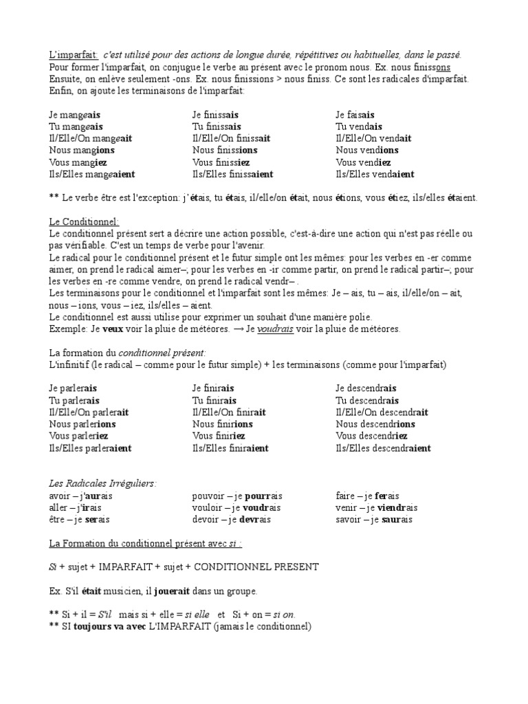 FSF2D French Exam Notes | PDF | Pronom | Verbe